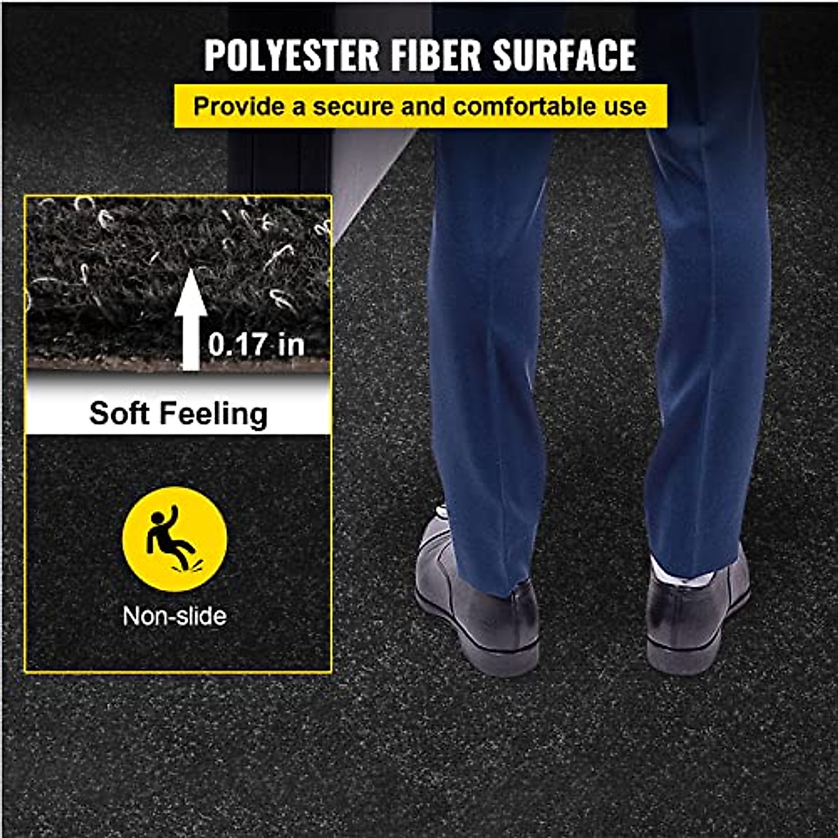 Happybuy Marine Carpet, 6 ft x 18 ft Charcoal Black Marine Grade Boat Carpet, Marine Carpeting with Soft Cut Pile and Water-Proof TPR Backing, Carpet Roll for Home, Patio, Porch, Deck