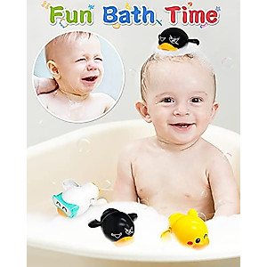 Exorany Bath Toys for Toddlers 1-3, Wind Up Bathtub Toddler Toys for 1 2 3 4 Year Old Boys Girls Gifts, Baby Bath Tub Pool Water Toys, Cute Floating Swim Ducks for Toddlers Age 1-2 2-4