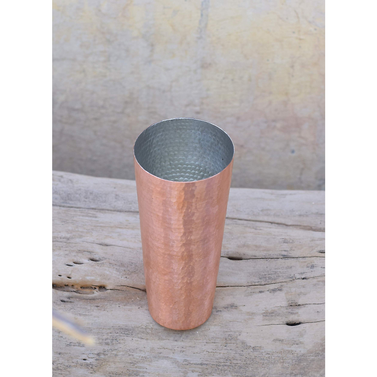 De Kulture Handmade Pure Solid Copper Large Glass Cup Tumbler Drinkware for Milk Water Medicinal Liquid Ice Coffee Ice Tea Cocktail Beer Sake Whiskey Vodka Rum Tequila, 3x 7 (DH) Inches, 600 ml