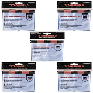 TitanShield 1000 Premium 60-Microns Ultra Clear Standard Size Perfect Exact Fit Inner Card Sleeves. Perfect for Double-sleeving and Compatible with Pokemon Cards MTG Magic The Gathering Lorcana