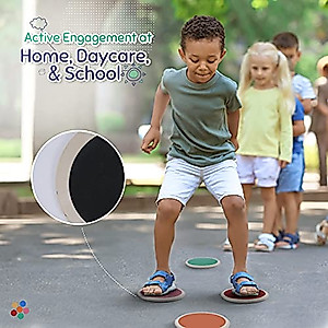 Stepping Stones for Kids - Set of 6, Non Slip and Non Toxic Baltic Birch Wood, Kids Stepping Stones for Promoting Coordination, Balance, Strength, and Imagination, the Floor is Lava Game