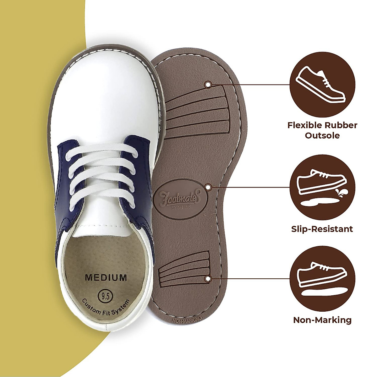 FootMates Unisex Cheer 3 (Infant/Toddler/Little Kid) White/Navy Oxford 11 Little Kid M/W