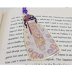 Korean Traditional Miniature Cool Bookmarks Souvenirs Gifts for Student Kids Adults Wife Friends - Coolest Metal Unique Color Designs Bookmark Pack (Woman's Hanbok 3 Pack)