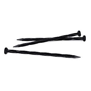 EasyFlex No-Dig Landscape Edging with Anchoring Spikes, 2.7 in Tall Decorative Stone-Look Garden Border, 15 Foot Kit, Brown | EasyFlex 1989N-24C Spiral Landscape Edging Anchoring Spikes, 24 Count