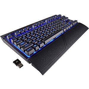 Corsair K63 Wireless Mechanical Keyboard & Gaming Lapboard Combo - Game Comfortably on Your Couch - Backlit Blue Led, Cherry MX Red - Quiet & Linear (CH-9515031-NA)