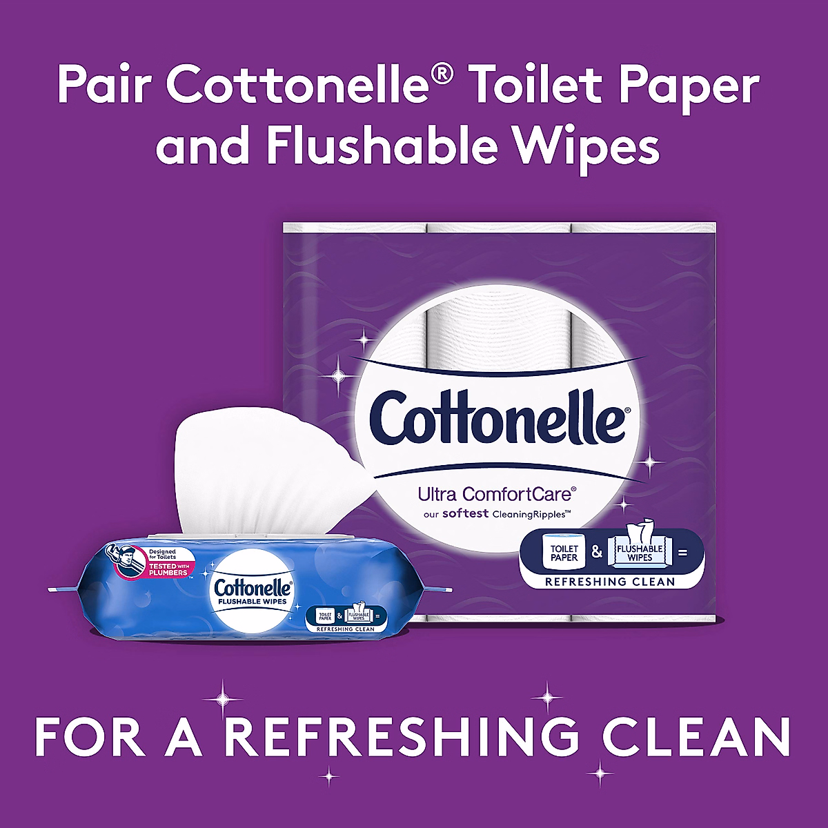 Cottonelle Ultra ComfortCare Soft Toilet Paper, 12 Double Rolls, Bath Tissue