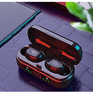 EKIDAZ 2023 Wireless Earbuds Headphones, Bluetooth 5.0 Earphones HD Noise Cancelling with Large Screen Digital Display, Stereo Earphones in-Ear Headset for Sports/Games