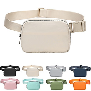 Fanny Belt Bag Waist Pack Crossbody Bags Bum Bag for Running Hiking Travel Workout Adjustable Strap for Women -beige