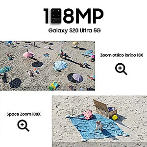 Samsung S20 Ultra 5G Factory Unlocked SM-G988U1 Cosmic Black 128GB - US Warranty (Renewed)