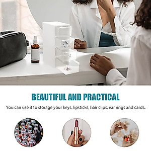 Cabilock Box Jewelry Storage Box Office Storage Cabinet Makeup Container Makeup Organizer Drawer Makeup Storage Case Cosmetic Organizer Drawer Desktop Storage Dog Plastic White Accessories