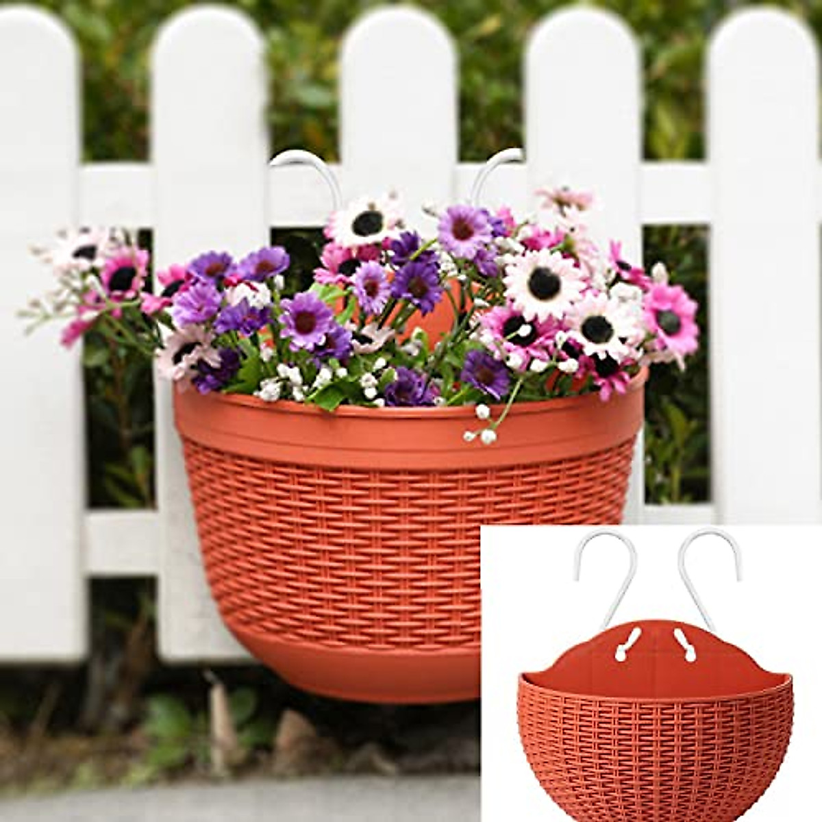 6 Inch White S Hooks, Large Vinyl Coated S Hooks Heavy Duty Non Slip Metal Closet Rod Hooks for Hanging Plants Outdoor Lights Jeans Clothes Bags Pot Pan Cups Tools - 4 Pack