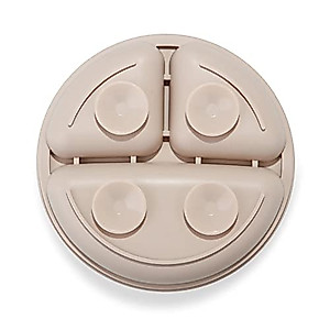 PandaEar Divided Unbreakable Silicone Baby and Toddler Plates - 3 Pack - Non-Slip - Dishwasher and Microwave Safe - Silicone (Blue Green Brown)