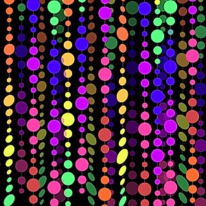 108Feet Neon Paper Garlands Circle Dots Party Hanging Decorations Glow in The Dark Neon Party Banner for Blacklight Fluorescent Party Supplies Birthday Wedding Glow Party Decorations（9 Colors）