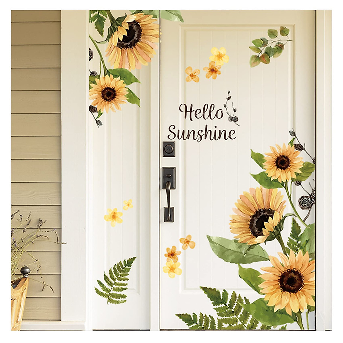 Sunflower Wall Stickers, 3D Yellow Flower Wall Decals, Easy Peel and Stick Wallpaper, DIY Removable Wall Art Mural for Bathroom, Bedroom, Nursery, TV Shower Door Home Decor