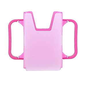 Adjustable Bottle Cup Holder Spill-Proof Milk Box Drinking Bottle Cup Holder with Handle for Baby Toddler Kid Child Kitchen Tool(Red)