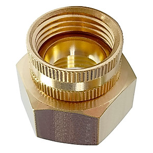 Uenede 2PCS Brass Garden Hose Reducer Swivel Connector 3/4"GHT to 3/4"NPT Threaded Double Female Reducing Convert Adapter Garden Hose Pipe Fittings