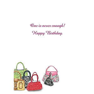 SHADE TREE GREETINGS Funny Women's Birthday Greeting Card (5" x 7") by Ann Scott Design | 3 Pack + 3 Envelopes (Purses)