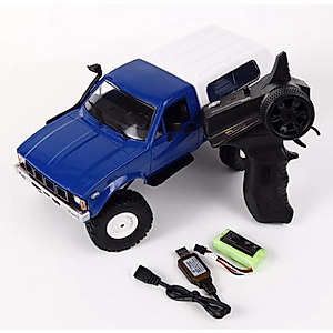 Apawband RC Crawler WPL C24 RC Rock Crawler RC Truck 4x4 Off Road RTR, 1/16 Scale Remote Control Truck All Terrain 2.4 Ghz with Proportional Steering LED Lights Hobby Toys Adult