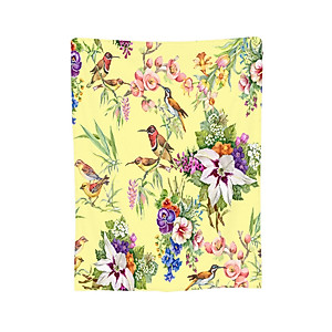 Throw Blanket 40x50 Inch,Watercolor Wild Birds Flannel Soft Cozy Fluffy Throw Blankets and Warm Throws for Adults in Couch Sofa Bed 50x40 Inch