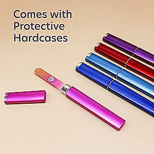 Glass Files for Nails, Luxurious Valentine Gift - Manicure Glass Fingernail Files with Cases. Trim, Shape, and Smooth with Authentic Czech Glass - 5-Piece Bona Fide Beauty Premium Czech Glass Files