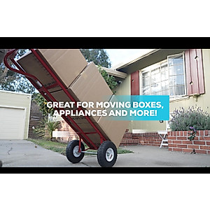 Simpli-Magic Steel Pneumatic Hand Truck Dolly - 600-Lb. Capacity, 10in. Tires, Premium American Red Finish