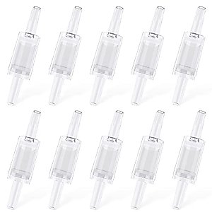 Pawfly 10 PCS Aquarium Check Valves for Common Air Pumps White Plastic 1-Way Non-Return Valves Pump Protectors for Standard 3/16 Inch Airline Tubing Fish Tank Accessories for Aeration Setup