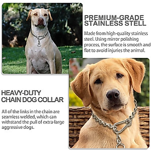Dog Chain Collars 304 Stainless Steel Metal Chew Proof Dog Necklace Anti Winding Dog Leash Extension Lead for Small Medium Large Dogs Training and Walking. (Small：18in x 2.5mm(Neck max 16in))