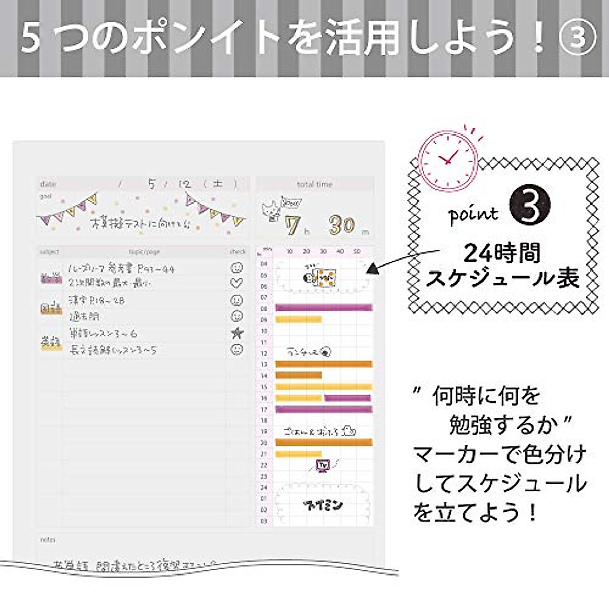 Kokuyo Campus Study Planner Notebook, Daily Ruled, A5, Mint Green, for 63 Days, Japan Import (NO-Y82MD-G)