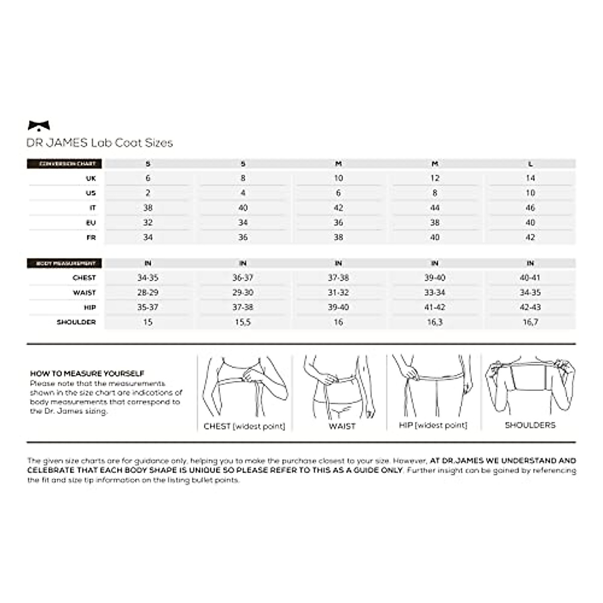 Dr. James Lab Coat Women, Tailored Fit, Fold Back Cuff, White, 35 inch Length (6)