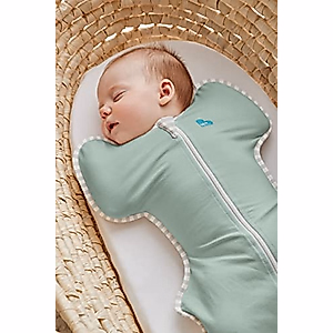 Love to Dream Swaddle UP Self-Soothing Sleep Sack 8-13 lbs., Lightweight Spring Swaddle for Dramatically Better Sleep, Snug Fit Calms Startle Reflex, 0.2TOG, Olive, Small
