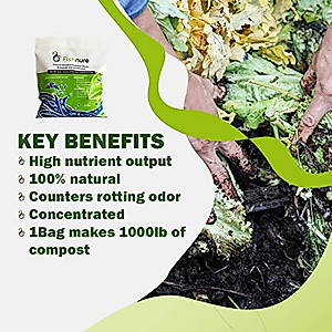 Fishnure 4 pounds Natural Living Compost Starter, Enhancer and Accelerator - 1 Bag for 1000lb (1m3) of Compost with Proprietary Blend for Effective, Odor Free and Natural Compost