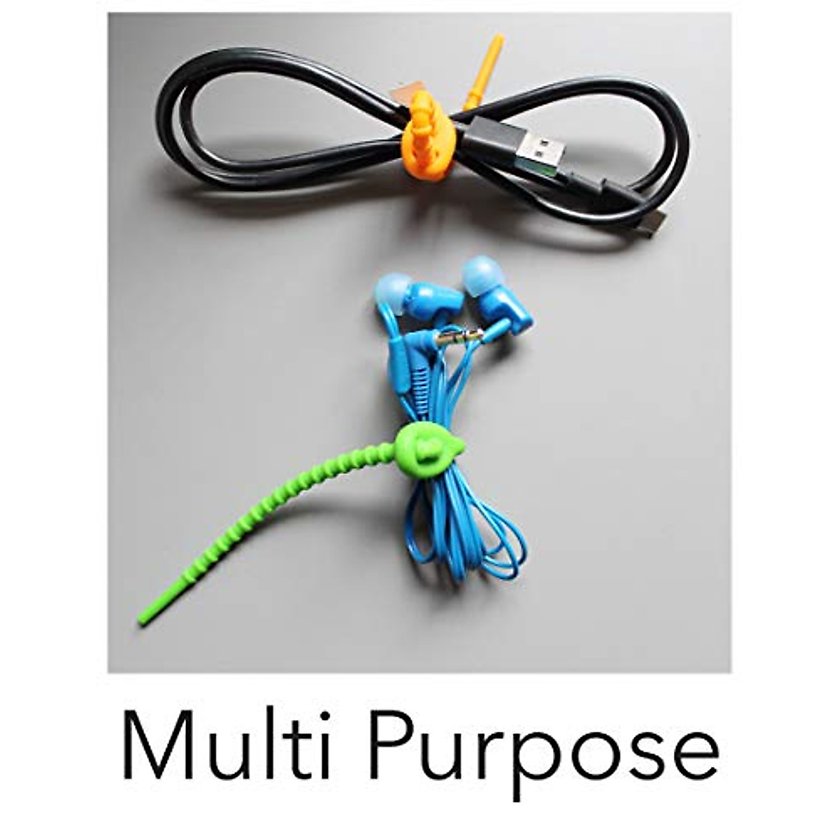 Multi Purpose Silicone Zip Ties - 20 pcs - 6 inch Reusable Zip Ties - Releasable Zip Ties in Multi Color (Red, Blue, Green, Orange) - Ties for Home, Office from EcoSearene