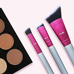 Nose Contour Brush Contouring Makeup Brush Set - Sculpting Blending Real Brush Hair Angled Blush Techniques Dramatic Cheekbones Highlighting Bronzer Palette Powder Concealer Foundation Cream