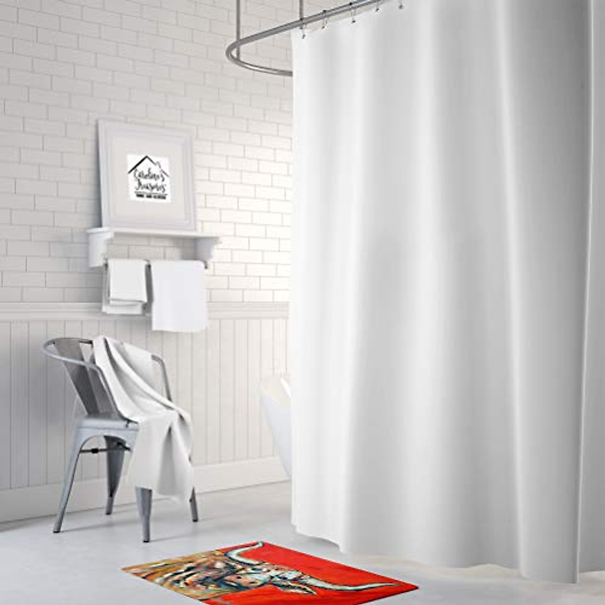 Caroline's Treasures See Red Longhorn Cow Machine Washable Memory Foam Mat doormats, Multicolor