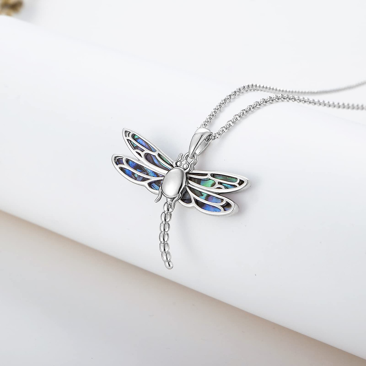 PELOVNY Cremation Jewelry for Ashes 925 Sterling Silver Dragonfly Necklace for Ashes Urn Memorial Keepsake Jewelry Gift for Women Her