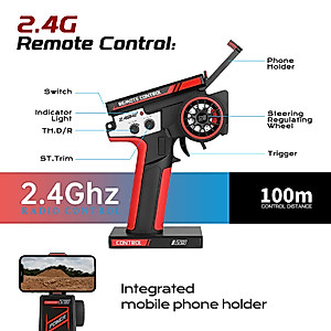 CKYSCHN WLtoys 124016(V2) Fast RC Cars, 75km/h Brushless RC Buggy Trucks, 1/12 Scale 4x4 Fast Remote Control Car, High Speed Off Road Hobby RC Car Adults with 2 Batteries