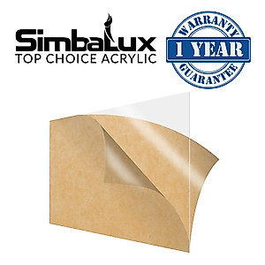 SimbaLux Acrylic Sheet Clear Plexiglass 5” x 7” 0.04” Thick (1mm) Pack of 10 Transparent Plastic Plexi Glass Board with Protective Paper for Photo Frame Replacement, DIY Display Projects, Craft