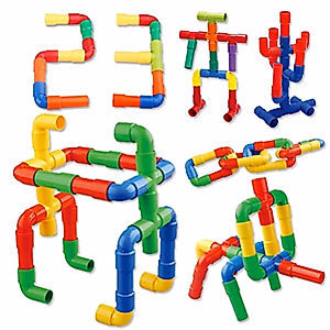 1 Set of STEM Building Blocks Toy,Tube Locks Construction Building Blocks Set Educational Pipe Tube Building Toy for Boys Girls Educational Learning Toys
