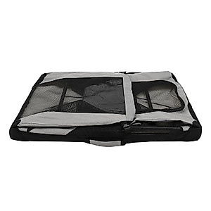 DYNAMI 27.5 inch Collapsible Crate for Dogs,3-Door Foldable Soft Kennel with Mesh Windows,Portable Dog Travel Crate with Strong Steel Frame,for Indoor & Outdoor Travel