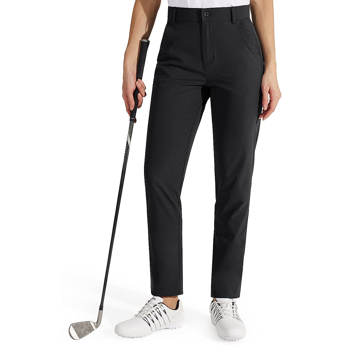 Libin Women's Golf Pants Lightweight Water Resistant Straight Leg Slacks Work Casual Dress Office Business Travel Hiking Pants, Black 6