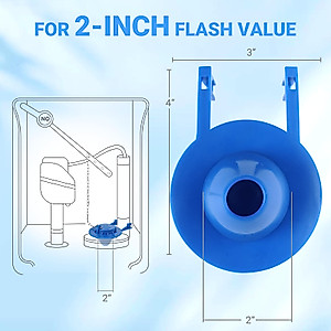 Universal Toilet Flapper Replacement 2 Inch - Compatible with Most American Standard Kohler Fluidmaster Toto Gerber Toilets Tank Water Saving Rubber Flush Valve Flapper with Stainless Chain Blue 1Pack