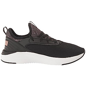 PUMA Women's SOFTRIDE RUBY LUXE Sneaker, Puma Black-Pristine, 11