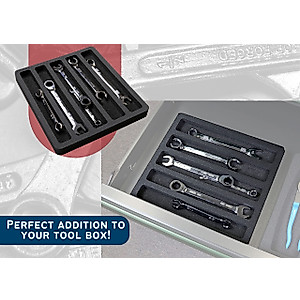 Polar Whale Tool Drawer Organizer Wrench Holder Insert Black Durable Foam Tray 5 Pockets Holds Wrenches Up to 10 Inches Long Fits Craftsman Husky Kobalt Milwaukee Many Others