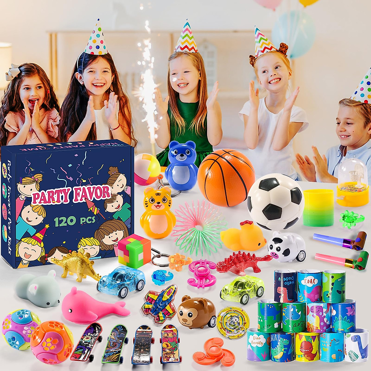 Yutin 120PCS Party Favor for Kids Treasure Prizes box Toys, Goodie Bags Stuffers for Classroom Rewards, Small Fidget Bulk Pinata Toy Fillers, Birthday Gift Little Toy Prize Boy 3-5 4-8-12