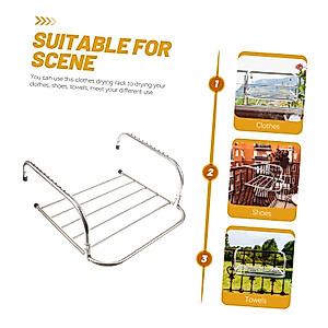 ABOOFAN Storage Shelf Coat Hangers Storage Shelves Clothes Drying Rack Windowsill Drying Rack Portable Drying Rack Storage Rack Folding Rack Outdoor Travel Stainless Steel Heat Sink