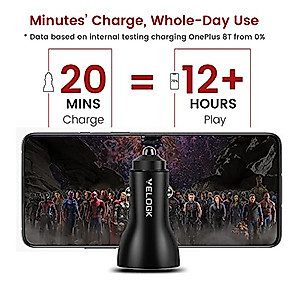 VELOGK 65W Warp Car Charger [10V/6.5A] for OnePlus 8T/9R/9/9 Pro/8 Pro/8/7 Pro/7T/7T Pro/6T/5T/Nord N10 5G, Warp Charge 65 Car Charger Adapter with USB A-to-C Warp Charging Cable (1M/3.3ft)