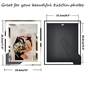 LUCKYLIFE 8x10 Picture Frame Glass for Tabletop Display Vertical or Horizontal, Photo Frames, 1 Pack