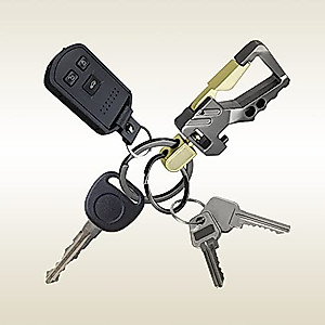 Yonput 1 PC Heavy Duty Key Chain with 2 Key Rings Bottle Opener Keychain Key Chains for Carabiner for Men and Women (Black)