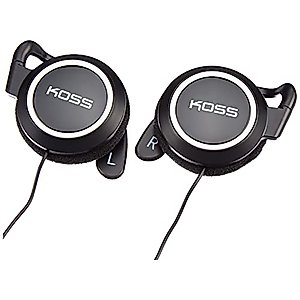 Koss KSC21 SportClip Clip-On Headphones,Black