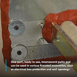 3M Fire Barrier Moldable Putty Pads MPP+, Red Color, One-Part, Ready-To-Use, Intumescent Material, 7 in x 7 in, Case of 20